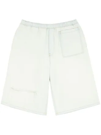 Maison Margiela short en jean à taille élastiquée - Blanc