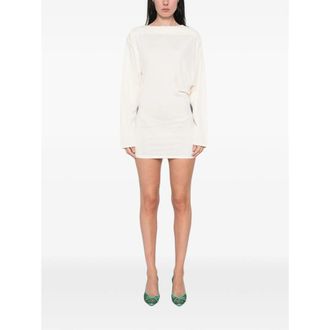 Jacquemus Boat Neck Open Back Dress - White