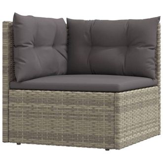 vidaXL Canap&eacute; dangle de jardin avec coussins gris r&eacute;sine tress&eacute;e