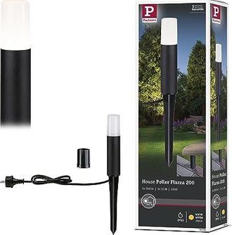 Paulmann 94384 LED Außenleuchte Pollerleuchte Flarea IP65 200mm incl. 1x3,1 Watt Schwarz Außenlampe Aluminium 3000 K