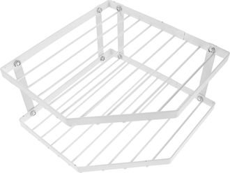 BESPORTBLE CLISPEED Eckregal f&uuml;r K&uuml;chenarbeitsplatte 2 St&ouml;ckiges Topf und Gew&uuml;rzregal aus Metall Wei&szlig; Platzsparendes K&uuml;chenaufbewahrungsregal f&uuml;r T&ouml;pfe Pfannen u