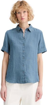 Marc O'Polo Femme, Blouses et Chemises, Bleu, Taille: 36 FR Chemise en lin Safari