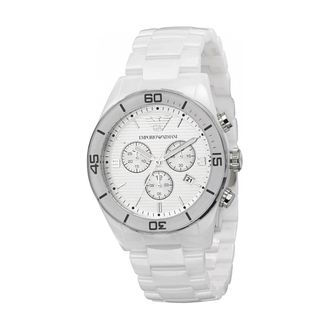 Emporio Armani Ar1424 Chronograph-Uhr - - Accessories - Herren - Wei&szlig; - ONE SIZE