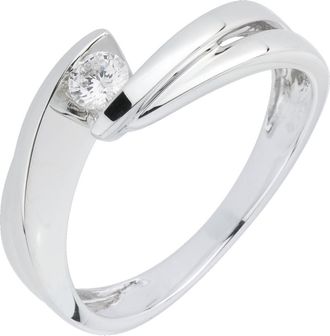 Edenly Solitär Ring Kostbarer Kokon - Seelenverwandte - Weißgold - 18 Karat