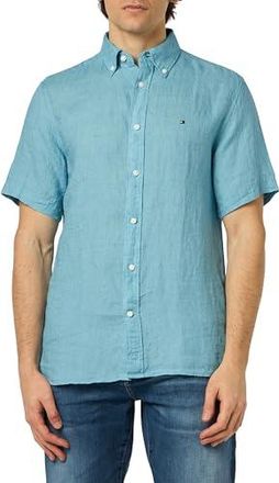 Tommy Hilfiger Chemise Homme Manches Courtes, Bleu (Sleepy Blue), S