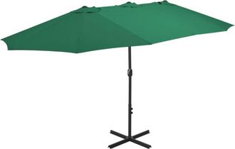 vidaXL Vidaxl - Parasol dext&eacute;rieur et m&acirc;t en aluminium 460x270 cm vert