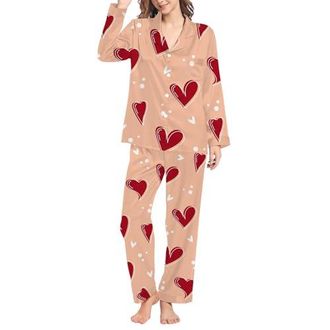 Generic Pyjama pour femme - Pyjama moelleux &agrave; manches longues pour femme - Pyjama confortable pour mari&eacute;e - Ensemble 2 pi&egrave;ces - Grande taille - Pyjama d&eacute;t&eacute; po