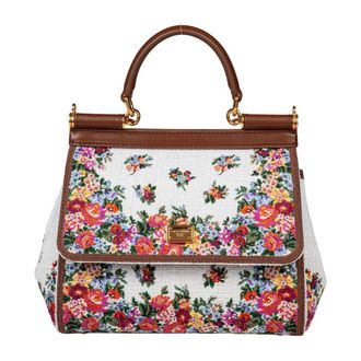 Dolce & Gabbana Femme, Sacs, Multicolore, Taille: ONE Size Sicily Medium Embroidered Handbag