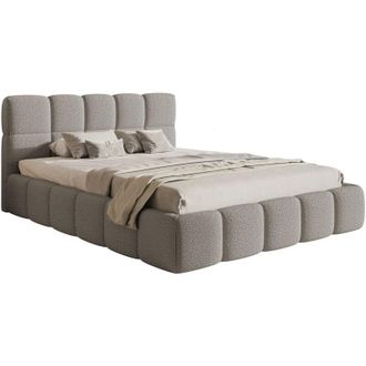 Selsey Selsey CLOUDY - Lit rembourr&eacute; - 160x200 cm - gris boucle