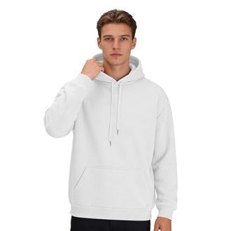 Generic Sweat &agrave; capuche surdimensionn&eacute; &agrave; manches longues pour homme, coupe classique, l&eacute;ger, couleur unie, avec poche kangourou et cordon de serrage, d&eacute;contra