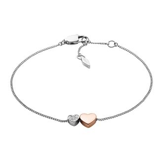 Fossil Bracelet Sutton Duo Coeurs - Femme - Accessoires - Multicolore - Taille: ONE Size