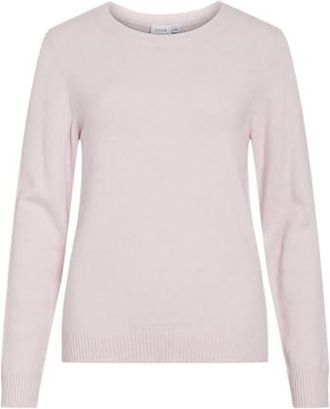Vila Viril Noos Haut tricot&eacute; &agrave; col Rond L/S, Rose, M