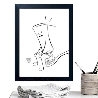 Generico Lustige Kunst f&uuml;r Badezimmer | 30 x 40 cm, schwarz und modern, Dekoration f&uuml;r Badezimmer und lustiges WC, f&uuml;r Haus, Wohnung, Hotel, Restaurant, Waschr