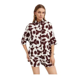 Lenny Niemeyer Puglia Two-Tone Shirt - - Blouses & Shirts - Damen - Braun - M