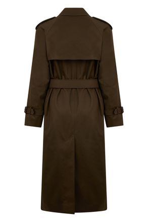 Burberry Womens Long Trench Coat Dark Brown Cotton & Raincoats