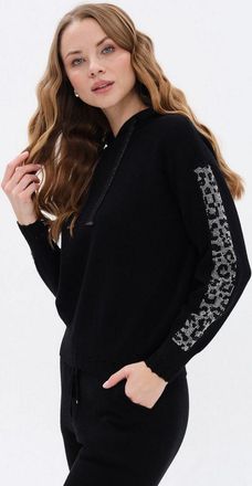 Passioni Kapuzenpullover mit Leo-Strass