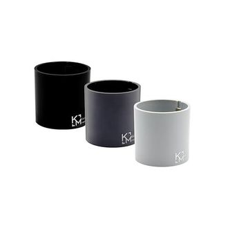 KalaMitica Lot de 3 Cylindres Magn&eacute;tiques 6,5 cm - Glace, Plomb, Noir - Bo&icirc;tes de Rangement, Porte Marqueurs ou Cache-Pots Aimant&eacute;s pour Tableau Magn&eacute;tique Mural