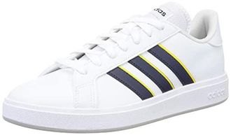 adidas Homme Grand Court Base 2.0 Shoes, Cloud White/Shadow Navy/Impact Yellow, 40 EU