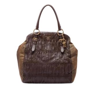 Prada Pre-owned Gathered Nappa Tote - - Pre-owned - Damen - Braun - ONE SIZE
