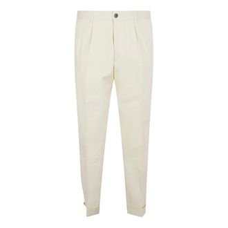 Incotex Homme, Pantalons, Blanc, Taille: XL Pantalon &agrave; d&eacute;tails de boutons
