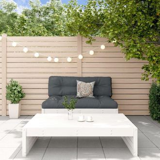 vidaXL 2-tlg. Garten-Lounge-Set Wei&szlig; Massivholz Kiefer Vidaxl