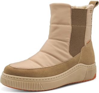 Tamaris Comfort Damen Winterstiefel ohne Absatz Gef&uuml;ttert Wasserabweisend, Beige (Beige Comb), 41 EU