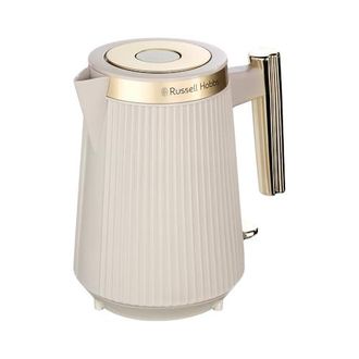 Russell Hobbs Wasserkocher [1,7L, 2400W] Brontë Stone (Mattes Design, Goldakzente, Ausgusstülle, Wasserstandsanzeige, Herausnehmbarer Kalkfilter, Beleuchtung, Decke