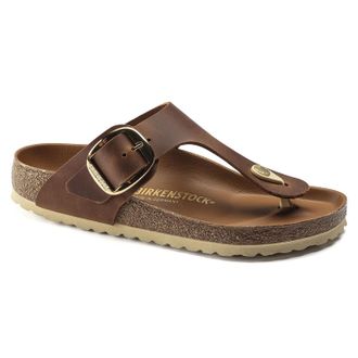 Birkenstock Damen Zehensandale Gizeh Big Buckle Naturleder normal, cognac 1018745
