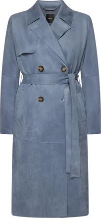 Zero Mantel in Lederoptik - - Coats - Damen - Blau - XL