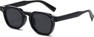 Generic Lunettes de soleil pour femmes rétro rivets hommes tendance lunettes de soleil UV400, taille unique, noir gris 2026