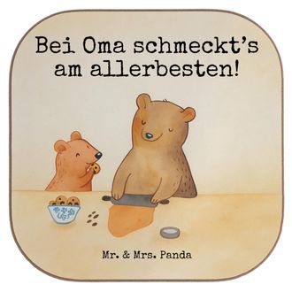 Mr. & Mrs. Panda Tassen Untersetzer Oma Backen Design - Geschenk, gl&auml;seruntersetzer, f&uuml;r Gl&auml;ser, Kochen, Tassenuntersetzer, Coaster, Tischuntersetzer, Tasse, B&auml;ren, Gr