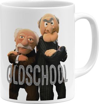 OM3 Oldschool Kaffee-Tasse - Lustige Keramiktasse für launische alte Männer - Humorvolle Retro Spruchtasse - Keramik Becher - 325ml - Beidseitig Bedruckt 