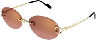 Cartier Ovale Sonnenbrille - - Accessories - unisex - Gelb - 55 MM