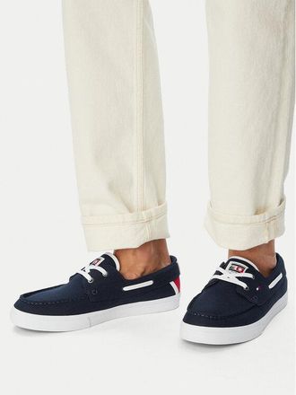 Tommy Hilfiger Sneakers aus Stoff Th Boat Vulc Sneaker Canvas FM0FM05877 Dunkelblau