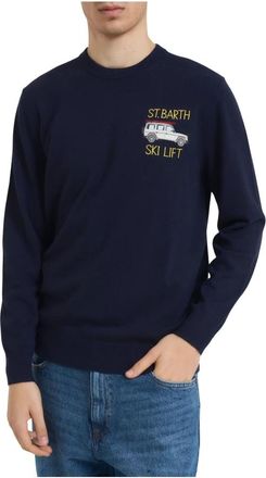 MC2 Saint Barth Homme, Pulls, Bleu, Taille: XL Heron Light Crewneck Sweater
