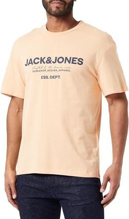 Jack & Jones JJGALE T-Shirt &agrave; col Rond en Coton pour Homme Coupe d&eacute;contract&eacute;e Tailles S M L XL XXL, Abricot Ice, M