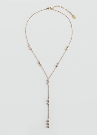 Mango Collier pendentif avec d&eacute;tail en cristaux or - Femme - Taille unique - MANGO