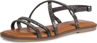 Tamaris Damen Riemchensandalen, Frauen Sandaletten,TOUCHit-Fu&szlig;bett,Strandschuhe,Sandaletten,Sommersandalen,bequem,Pewter Glam,41 EU / 7.5 UK
