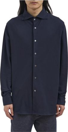 Paolo Pecora Homme, Chemises, Bleu, Taille: M Camicia in Jersey