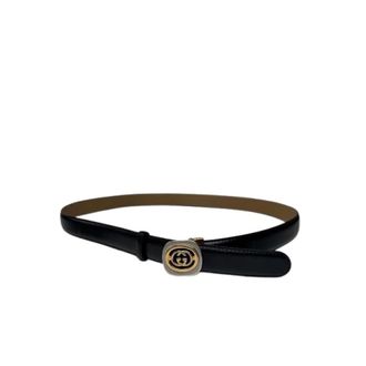Gucci Pre-owned GG Logo Buckle Belt - - Pre-owned - Damen - Schwarzk - ONE SIZE