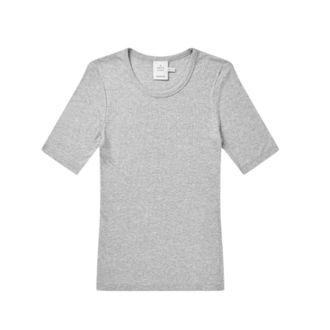 Munthe Graues T-Shirt mit Ellenbogen&auml;rmeln - - Tops - Damen - Grau - L