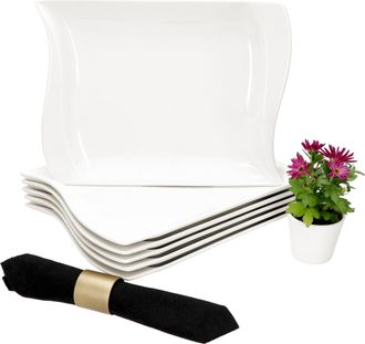 MamboCat Ivory 6er Set Speiseteller I elfenbeinweiße Porzellan-Essteller für 6 Personen I große Teller für Hauptmahlzeiten & Co. für Frühstück, Mittag, Kaffee 