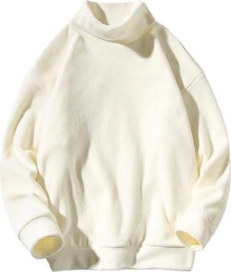 Generic Pull à col rond pour homme - Imprimé western - Fermeture éclair - Pull dhiver coupe ajustée, blanc, XXL