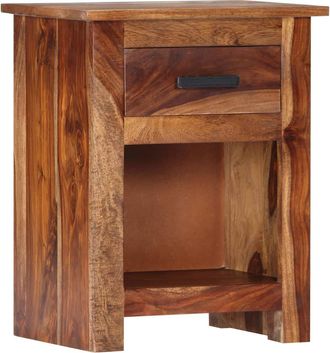 Festnight Nachttisch mit 1 Schublade und 1 Ablagefach Nachtkommode Beistelltisch Nachtschrank Sofatisch Nachtschrank 40×30×50 cm Massivholz Sheesham