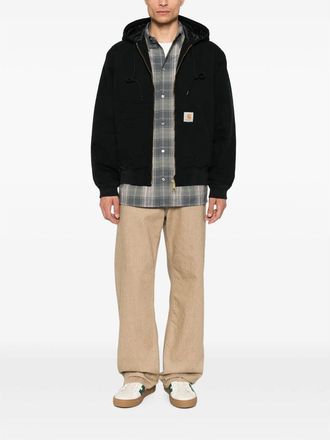 Carhartt Work in Progress Hooded Canvas Bomber Jacket - Black