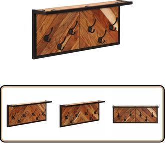 vidaXL Wandgarderobe mit 6 Haken Massivholz Akazie - Vidaxl