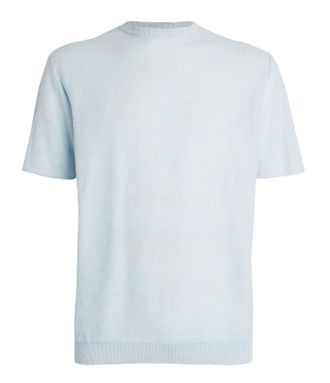 Sease Linen-Cotton Blend Knit T-Shirt Size XL