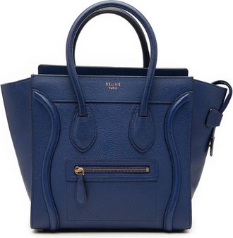 Celine Shopper - Micro Calfskin Luggage Tote - Gr. unisize - in Blau - f&uuml;r Damen