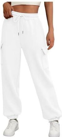 Generic Jogging Femme Pantalon Coton Survetement D&eacute;contract&eacute;s De Plage L&eacute;ger &Eacute;t&eacute; Casual Pants Grande Taille Taille Haute avec Poches Casual Toile Pants Travai