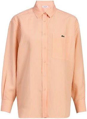 Lacoste Chemise manches longues &agrave; rayures en coton